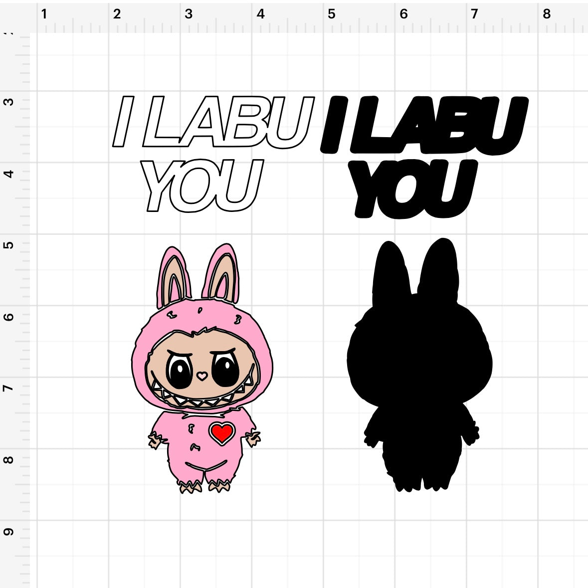 Labubu Valentine (5) SVG + PNG – My File Cabinet Archive