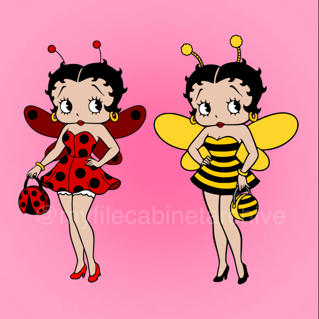 Ladybug Bee Betty Boop (2) SVG + PNG – My File Cabinet Archive