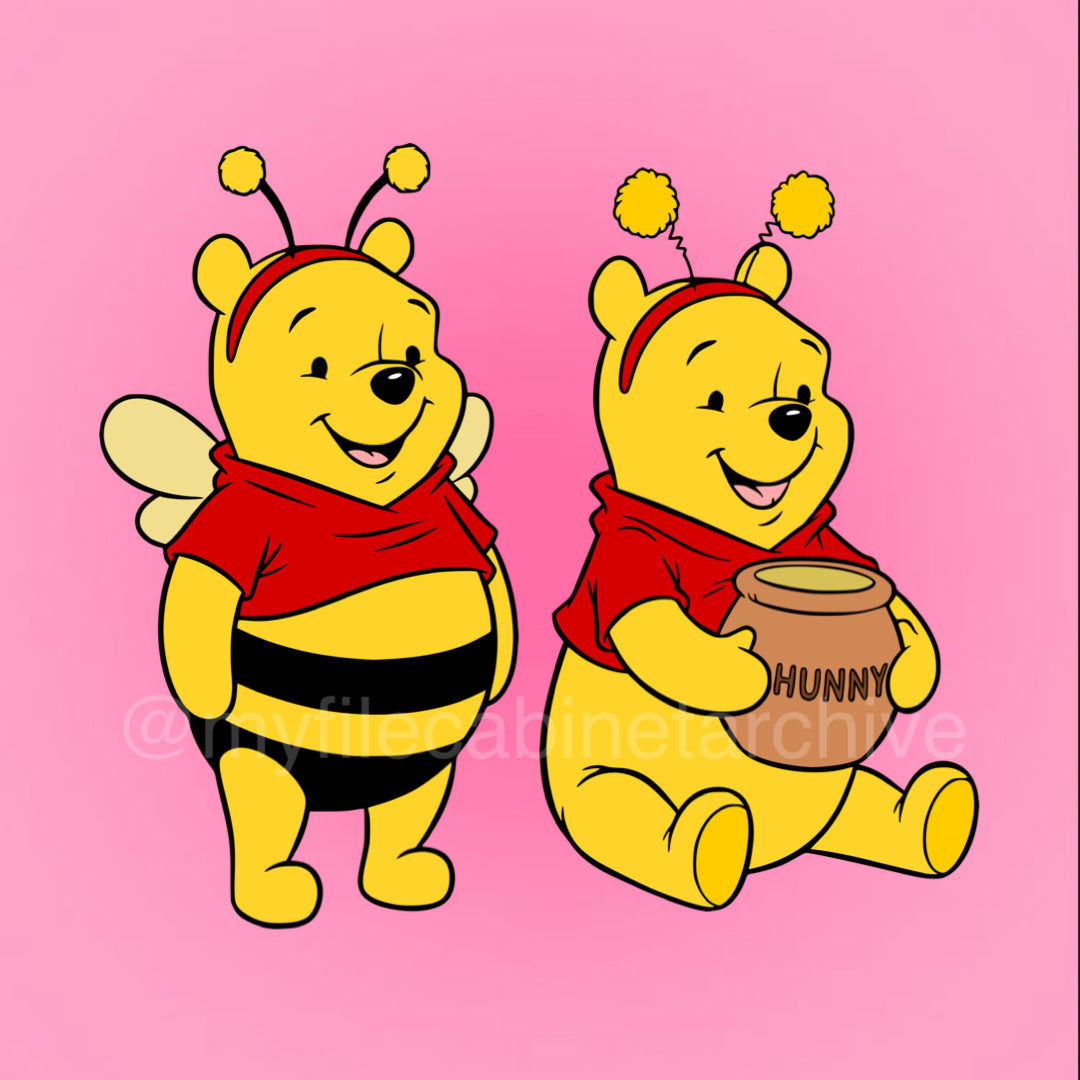 Bee Winnie The Pooh (2) SVG + PNG – My File Cabinet Archive