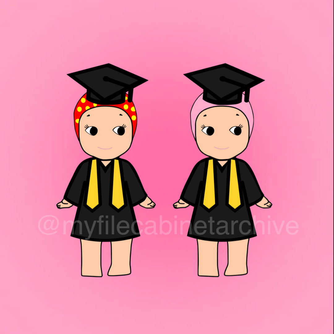 Sonny Angel Graduation (2) SVG + PNG – My File Cabinet Archive