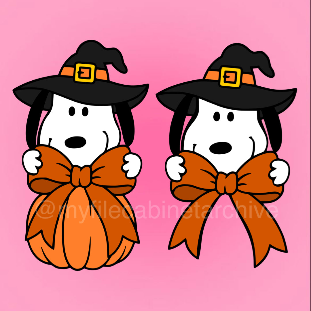 Snoopy Fall Bow (2) SVG + PNG – My File Cabinet Archive