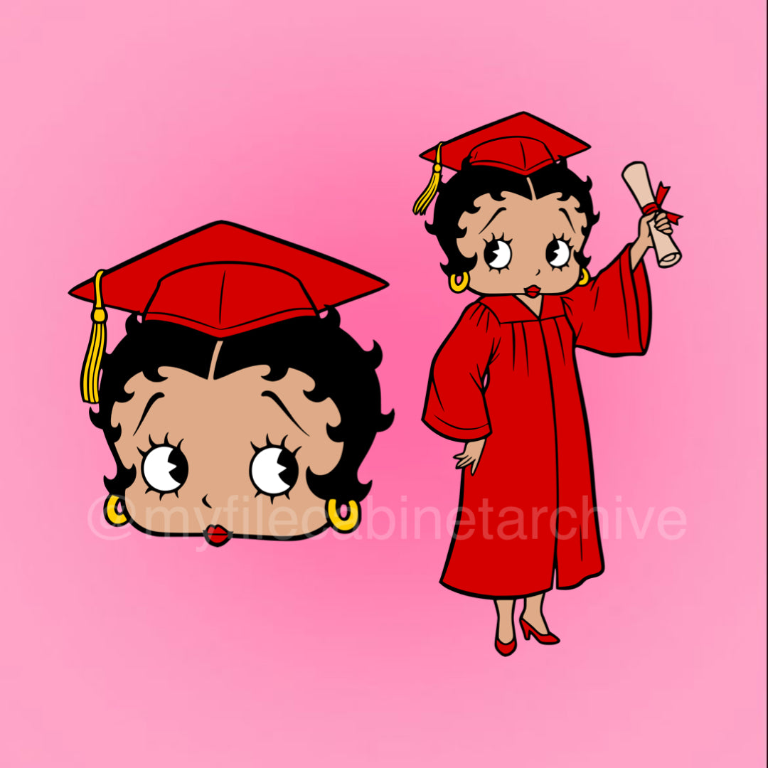 Betty Boop Graduate (2) SVG + PNG – My File Cabinet Archive