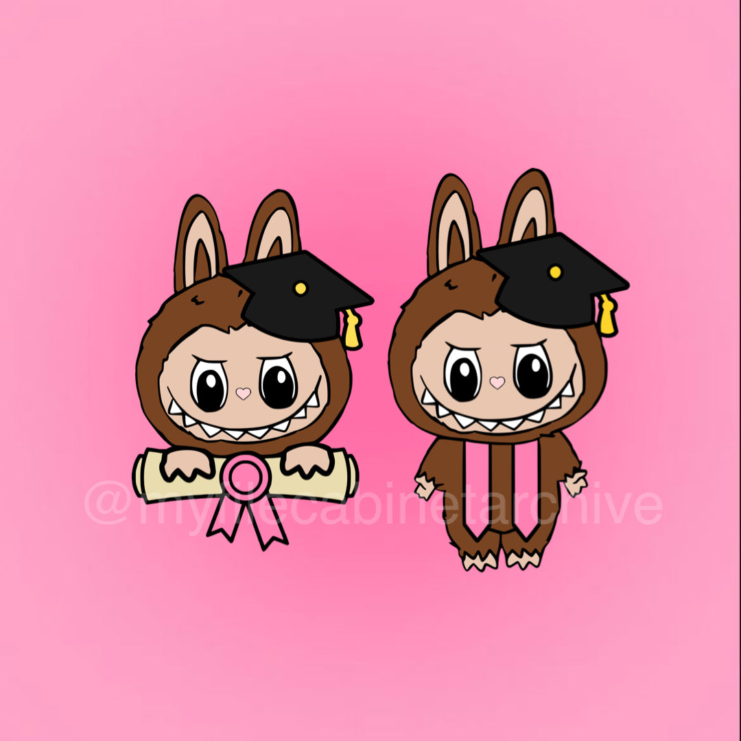 Labubu Graduate (2) SVG + PNG – My File Cabinet Archive